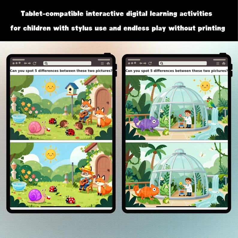 Spring Spot the Difference Printable, Nature Logic Puzzle Games ...