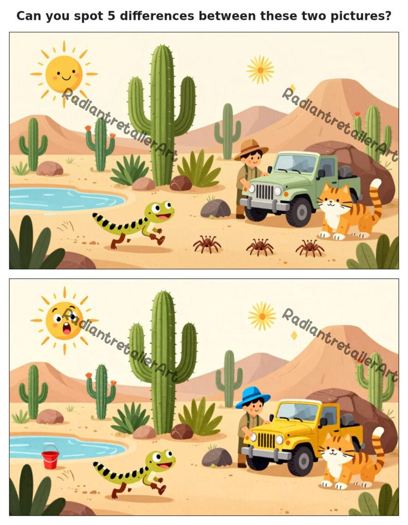 Spring Spot the Difference Printable, Nature Logic Puzzle Games ...