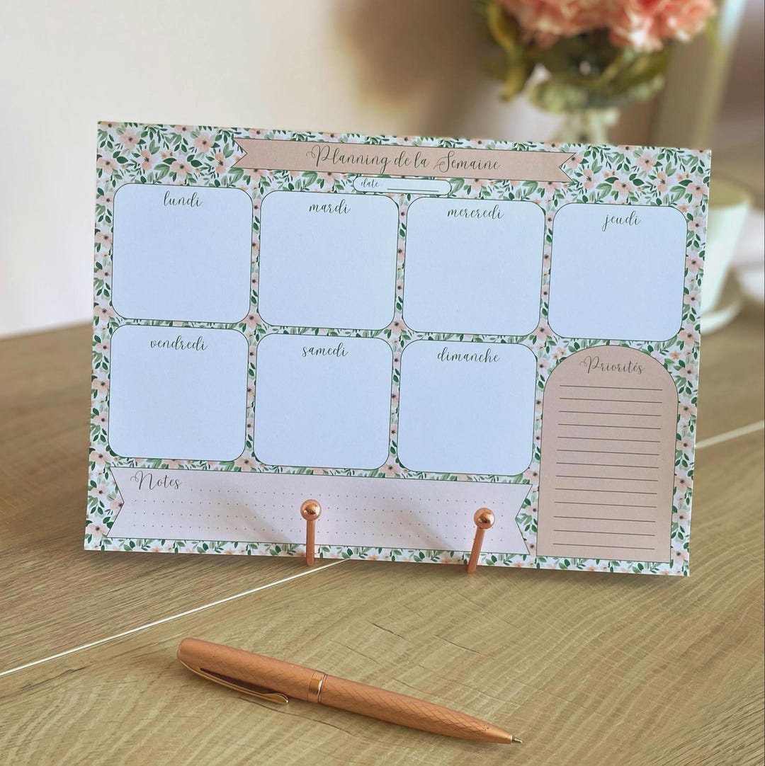 Floral Weekly Planner - Weekly Planner - Weekly Organizer - Notepad - Etsy