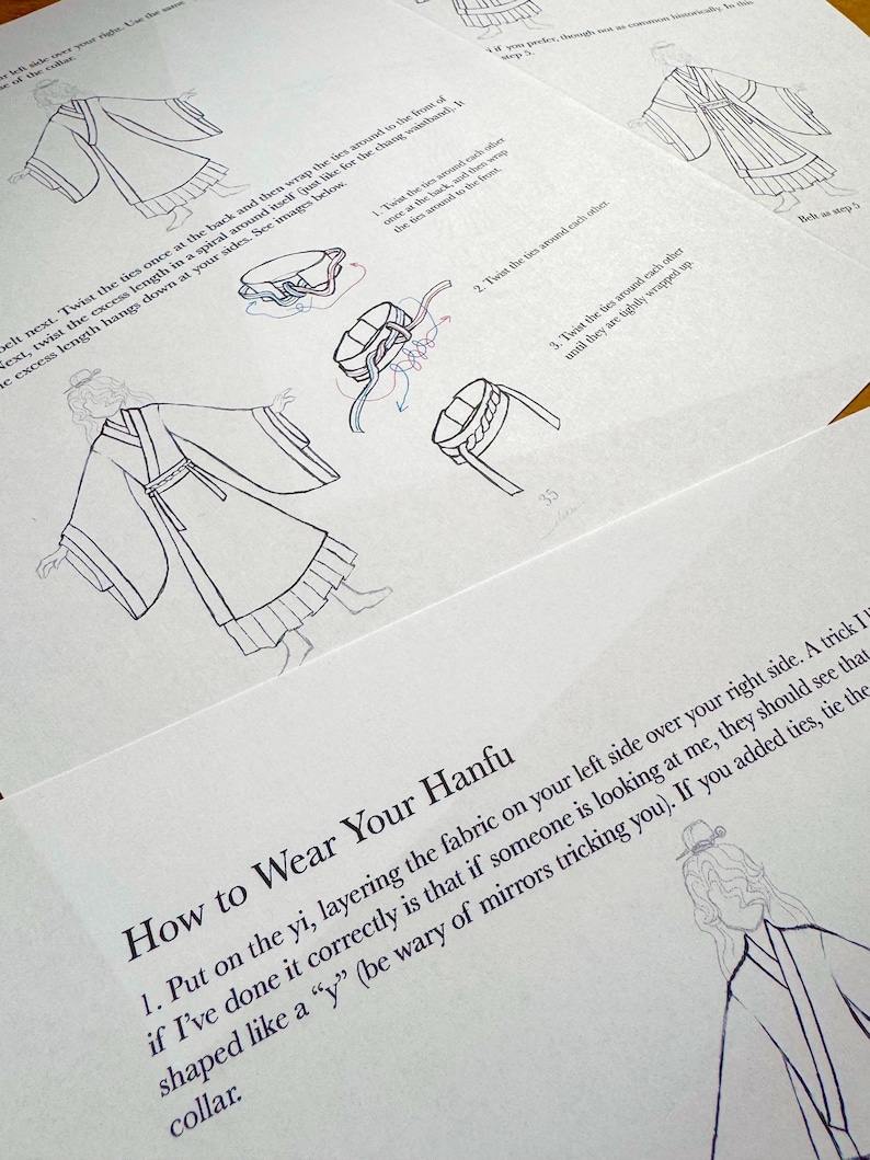 Unisex Hanfu Sewing Pattern With Instructions: Includes Yichang, Shenyi ...