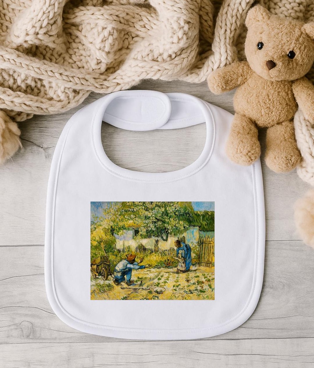 Van Gogh Baby Bib: First Steps Art Print, Soft Towel Backing - Etsy