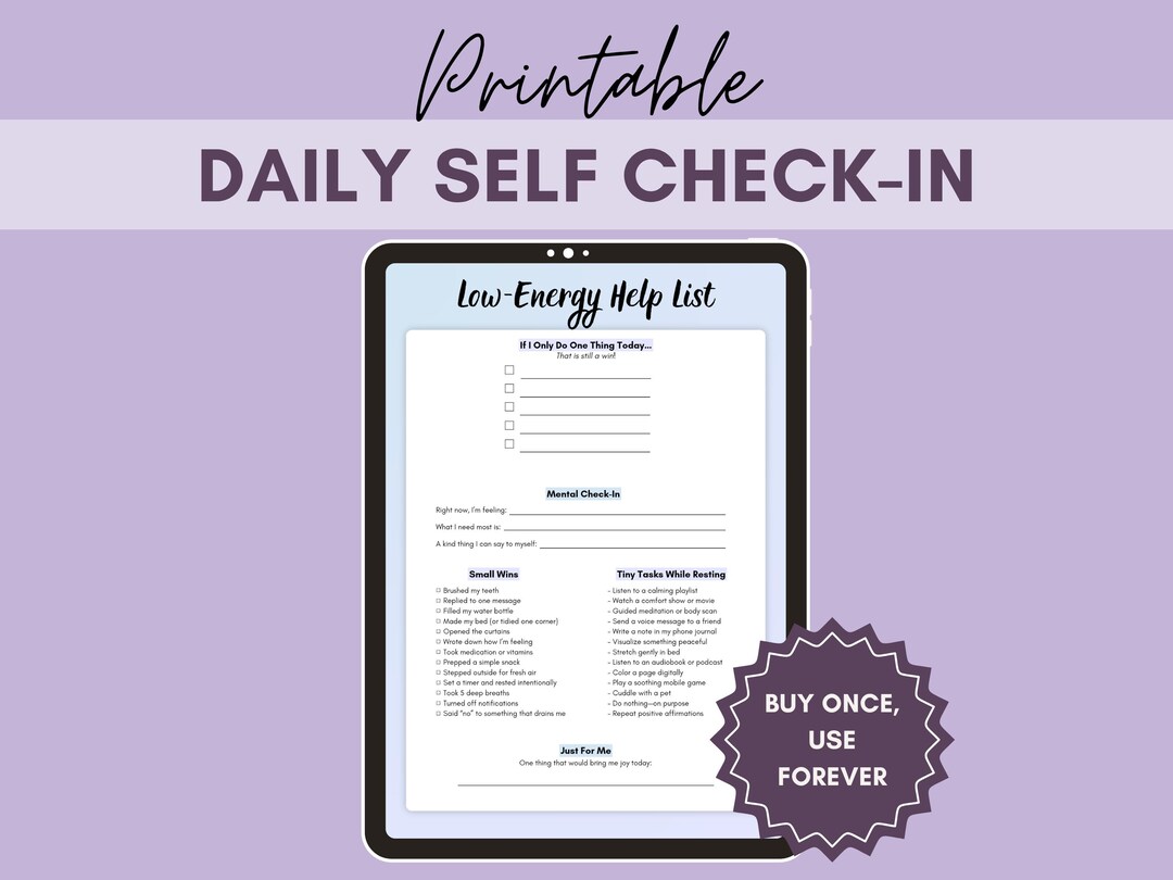 Daily Self Check-in: Self-kindness for Mental Health & Chronic Illness ...