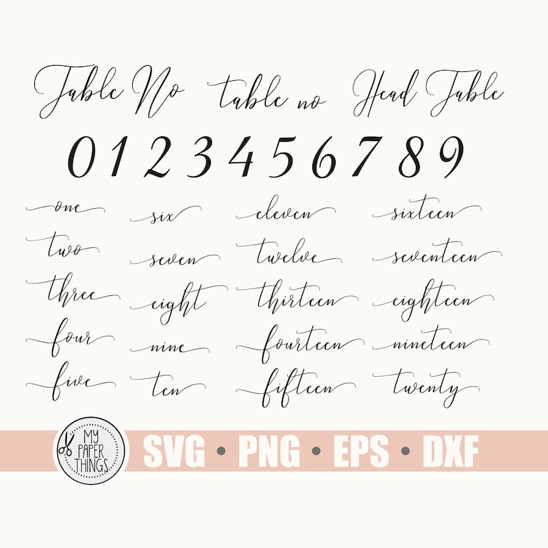 Calligraphy Numbers - Etsy