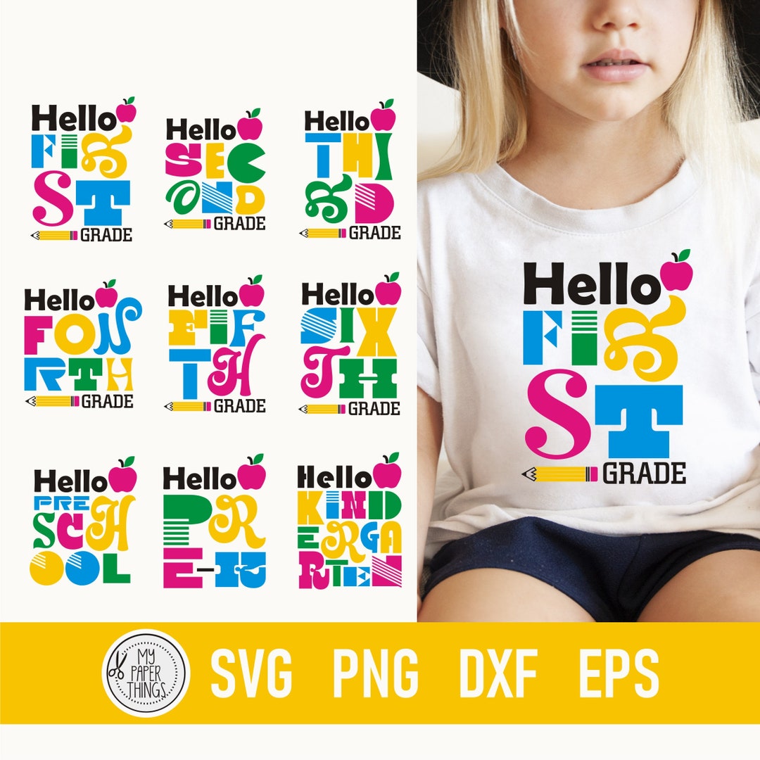 Hello School Svg Bundle Back to School Svg First Day of School SVG ...