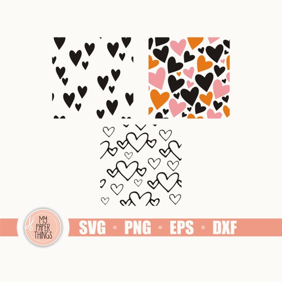 Heart Background SVG Bundle Pattern SVG Seamless Patterns | Etsy New ...