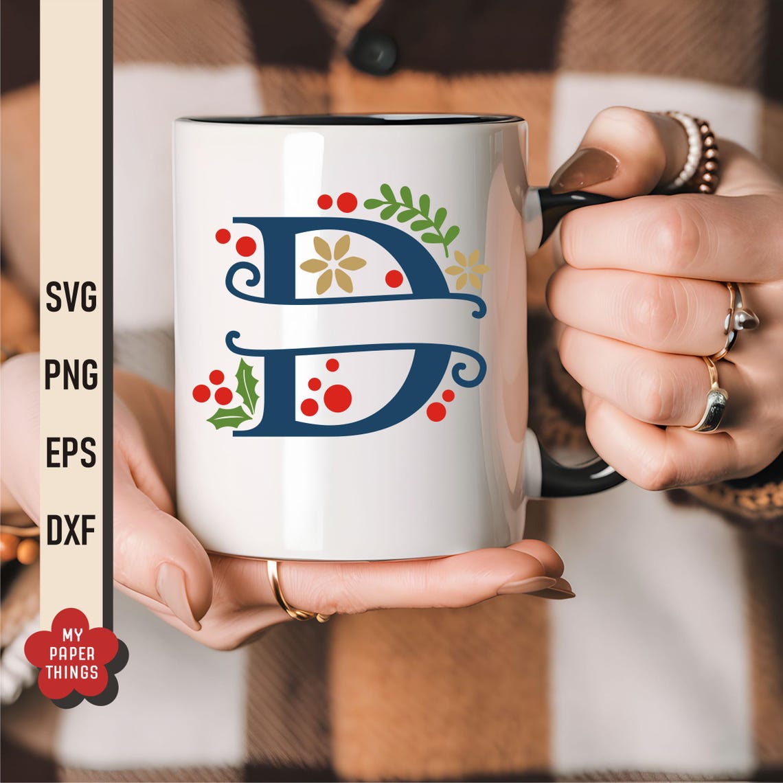 Christmas Alphabet SVG, Christmas Monogram Svg Bundle, Christmas Split ...