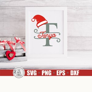 Christmas Split Monogram SVG Monogram Letters Svg Santa - Etsy