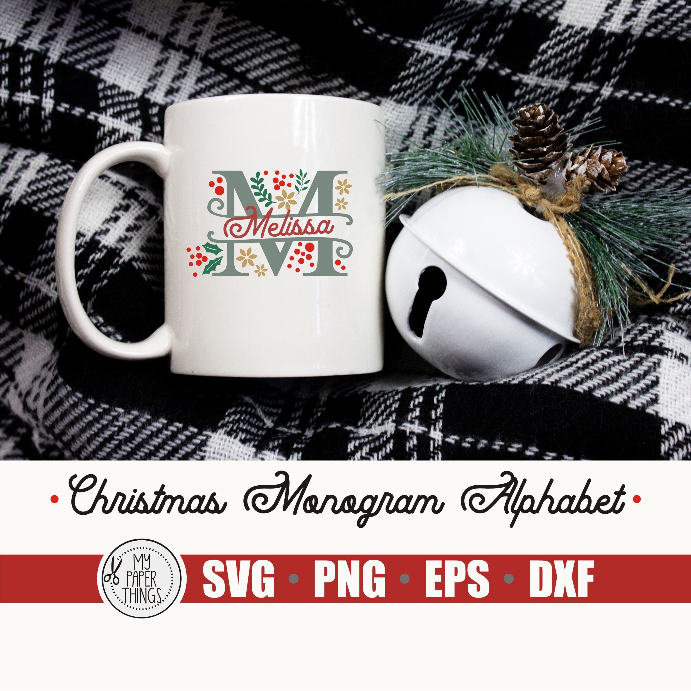 Christmas Split Monogram SVG Alphabet Christmas Alphabet SVG | Etsy