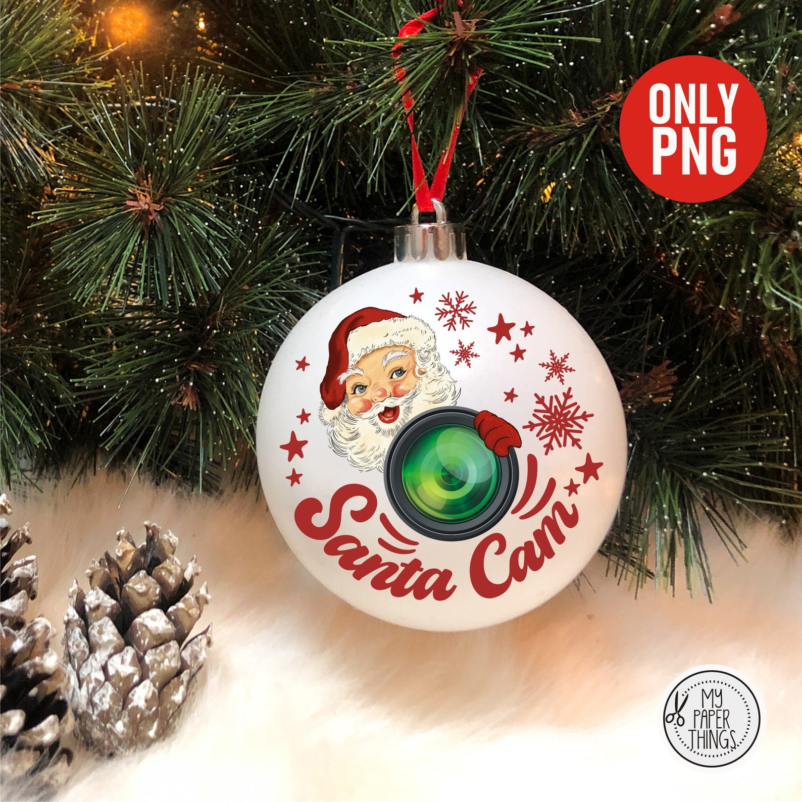 Santa Cam Png | Christmas Camera Png | Christmas Ornament Png ...