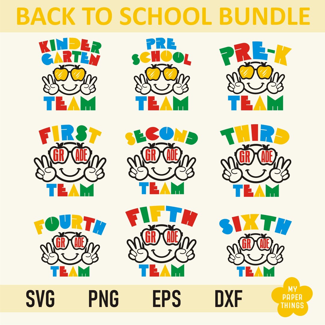 Grade Team Svg Bundle | One Team One School Svg | Teacher Svg | Back to ...