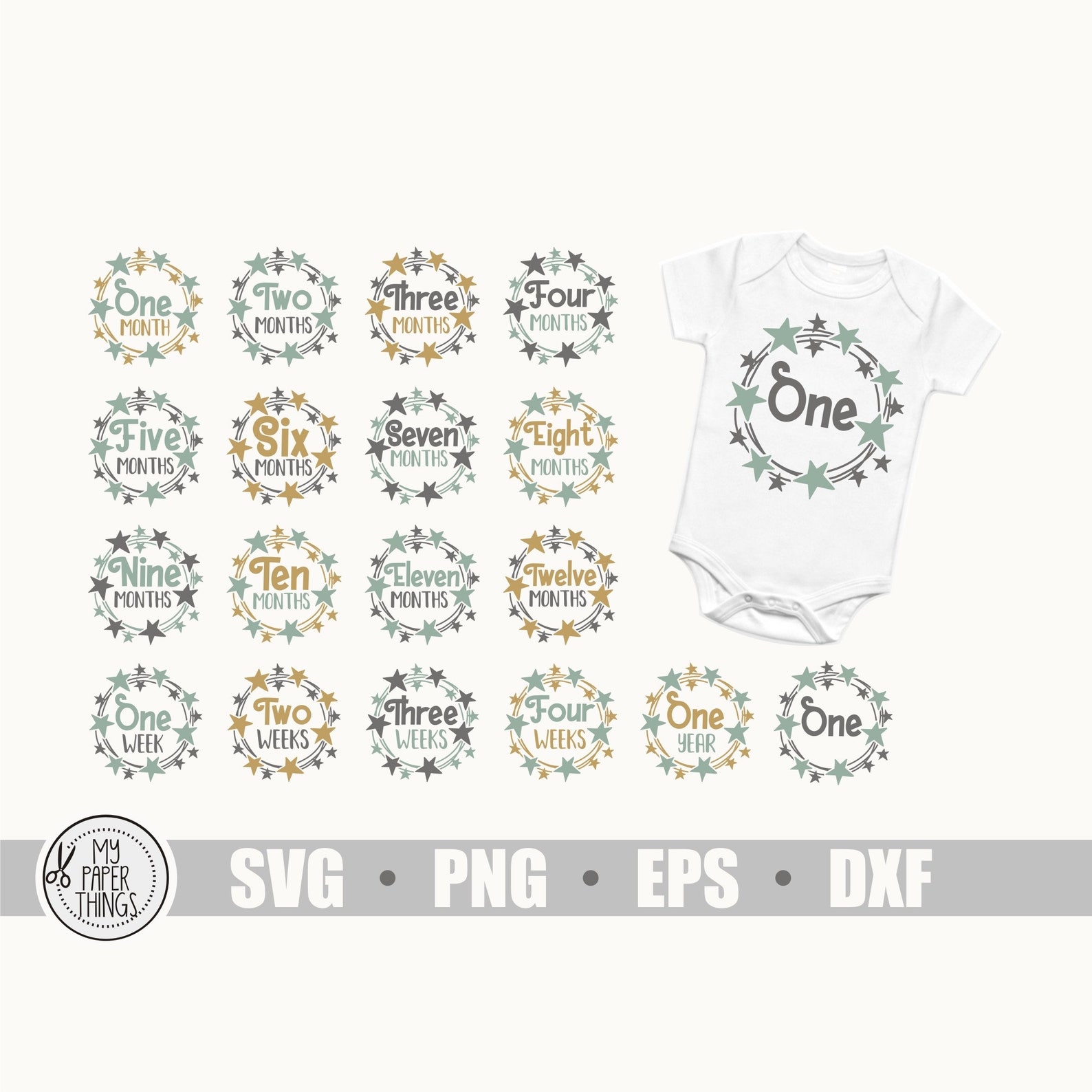 Monthly Baby Milestones Bundle Svg Baby Milestone Svg Baby - Etsy