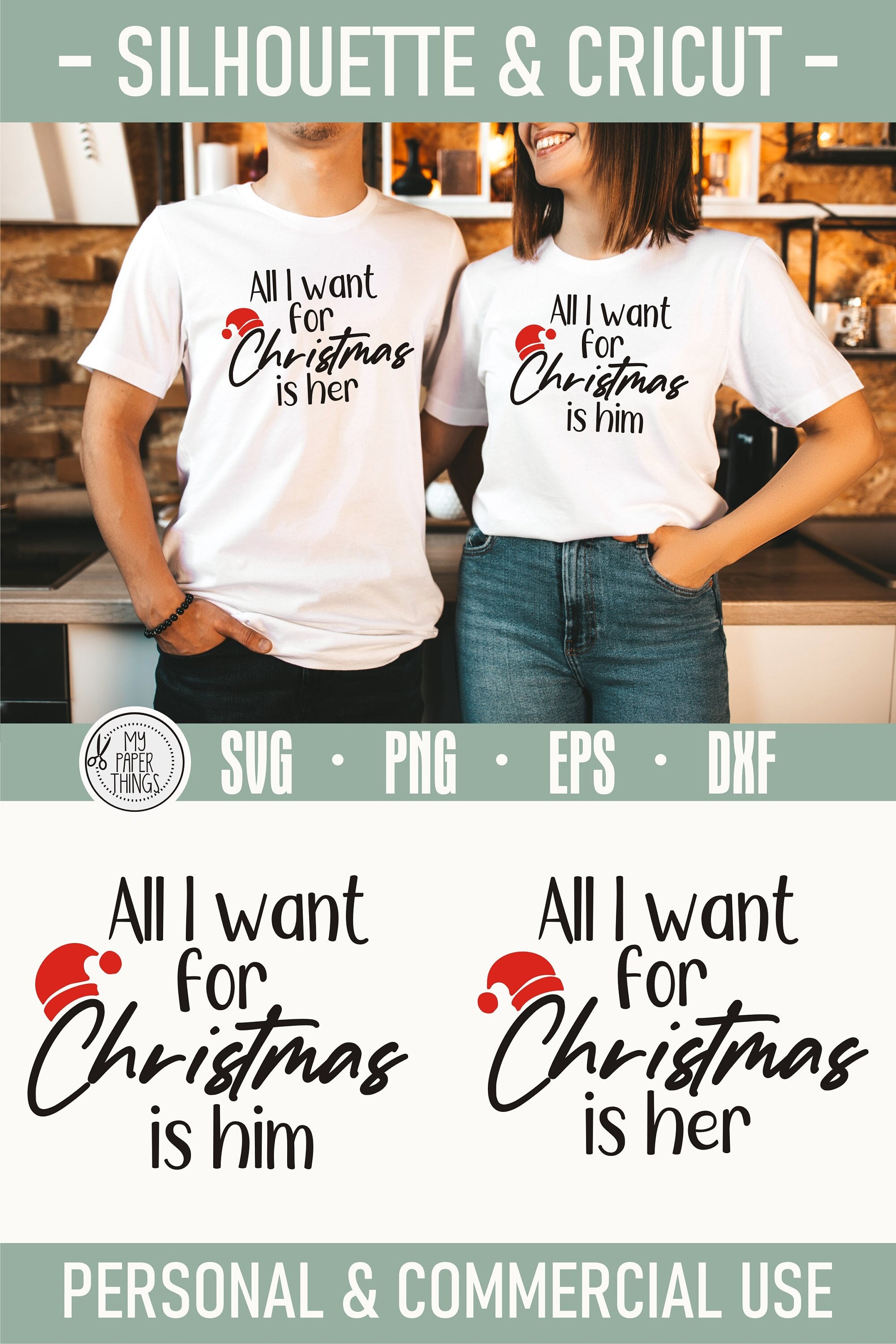Christmas Couple Shirts SVG Matching Christmas Svg - Etsy