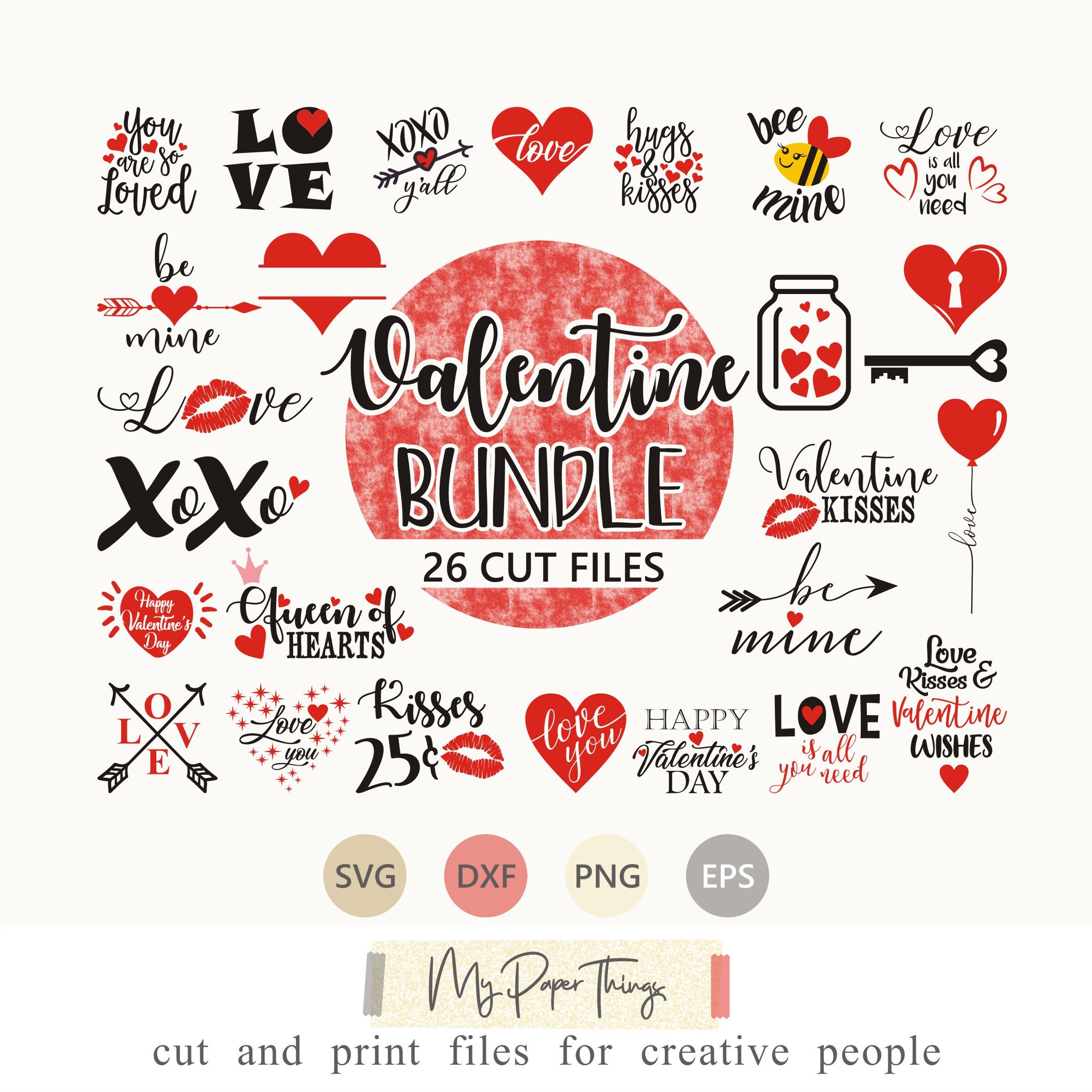 Valentine Svg Bundle Valentine Svg Valentine's Day SVG | Etsy