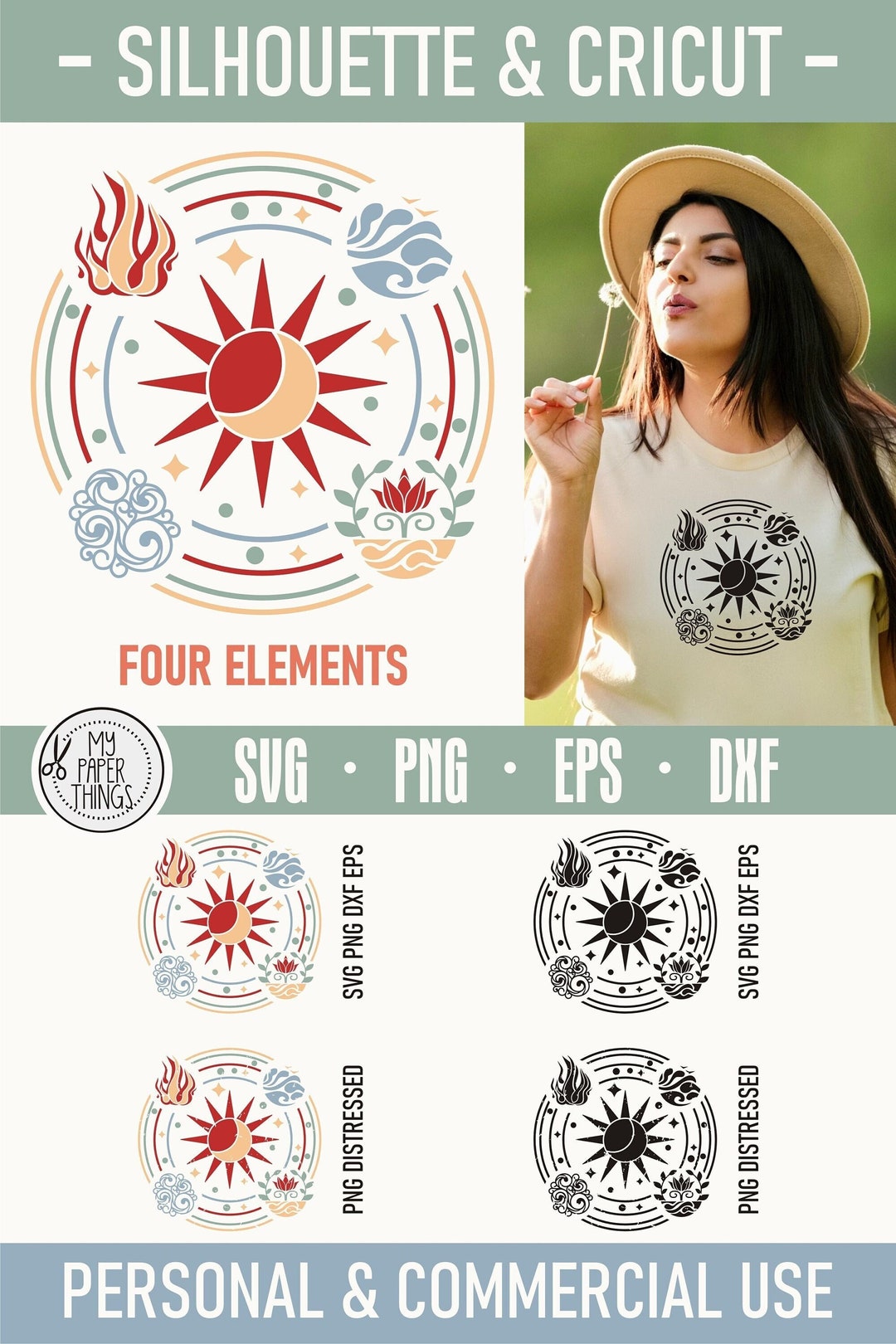 Four elements Svg 4 elements svg Earth Water Air Fire - Etsy España