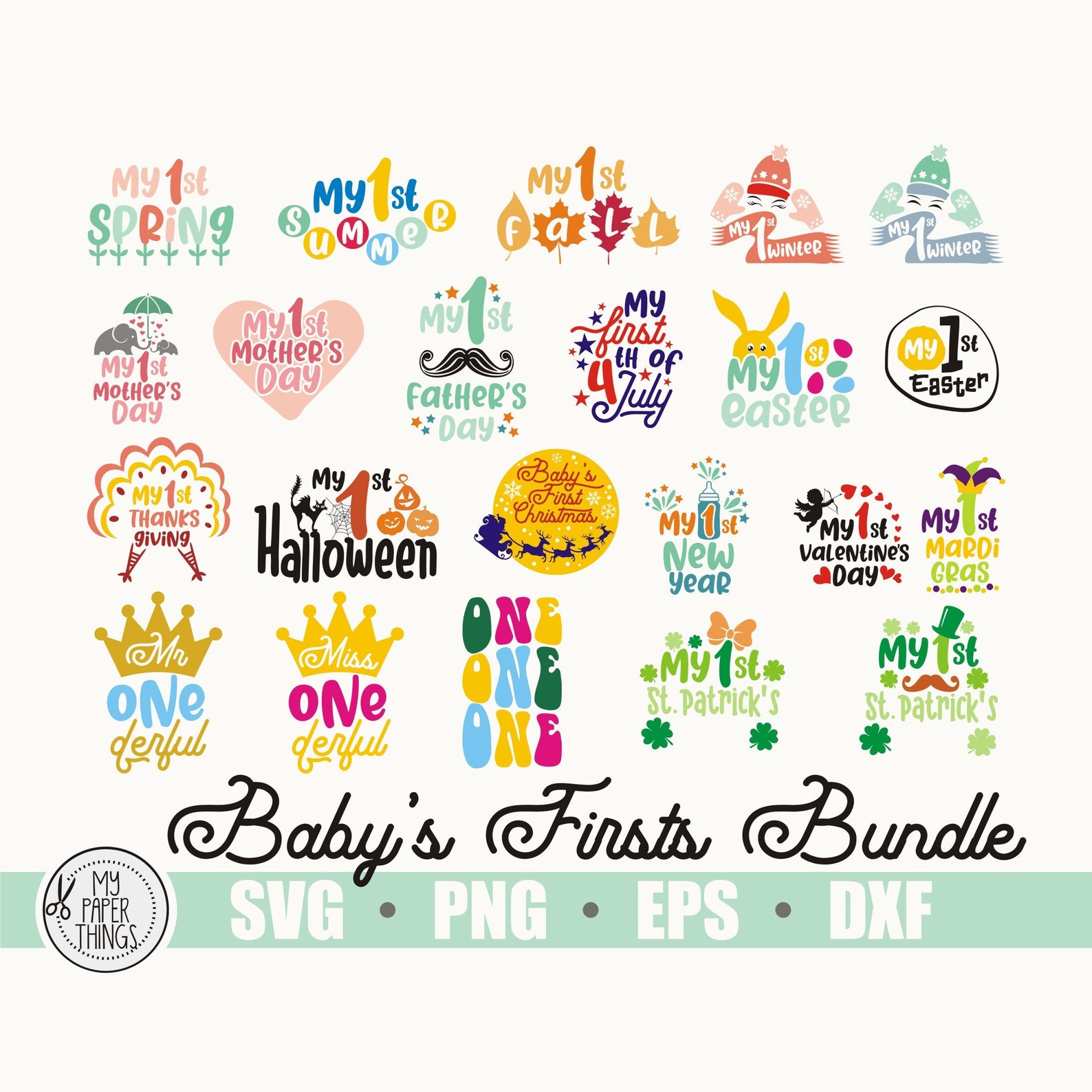 Baby's Firsts SVG, Baby's First Holidays Svg Bundle, Baby Shirt Design ...