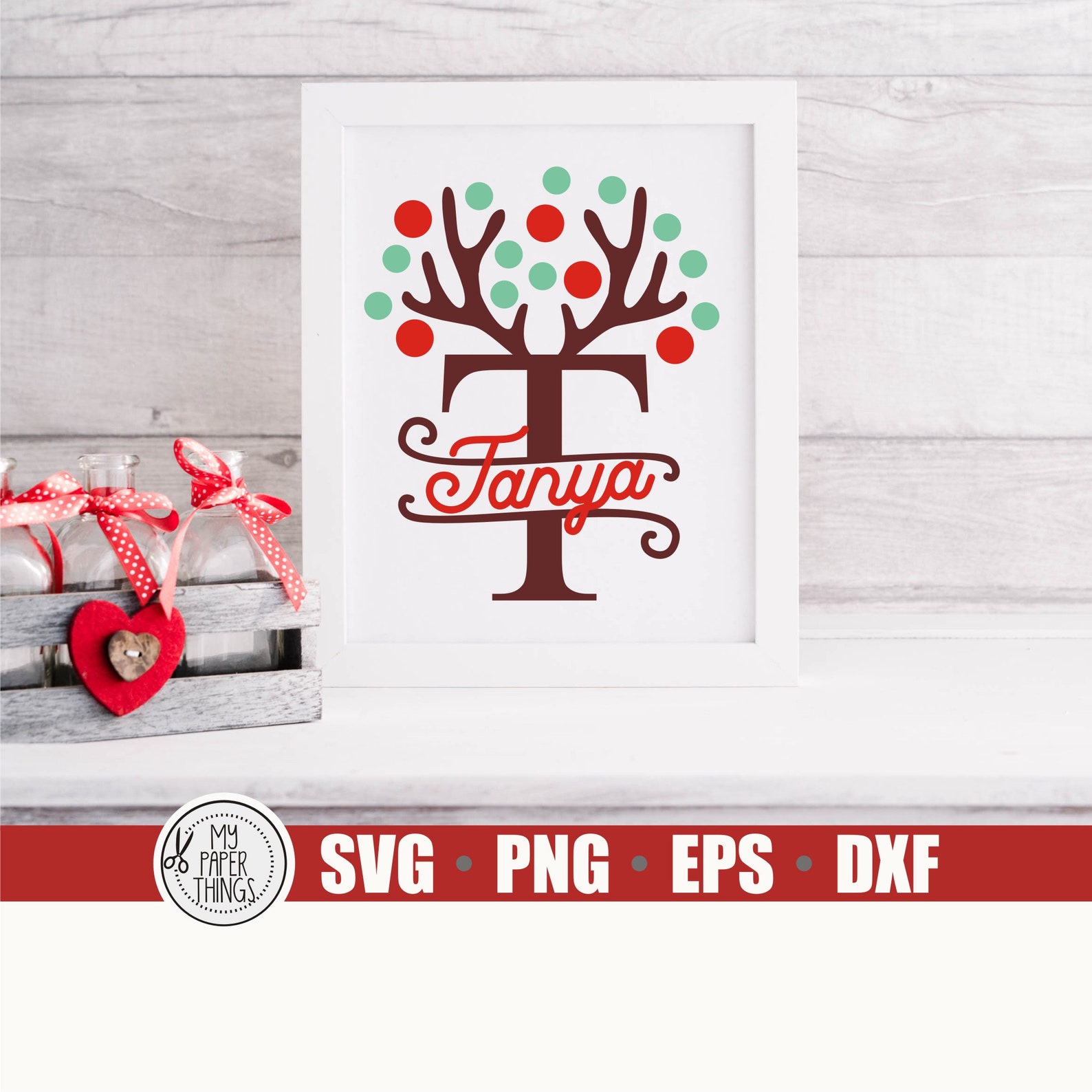 Christmas Split Monogram SVG Alphabet | Reindeer Alphabet SVG Cut File ...