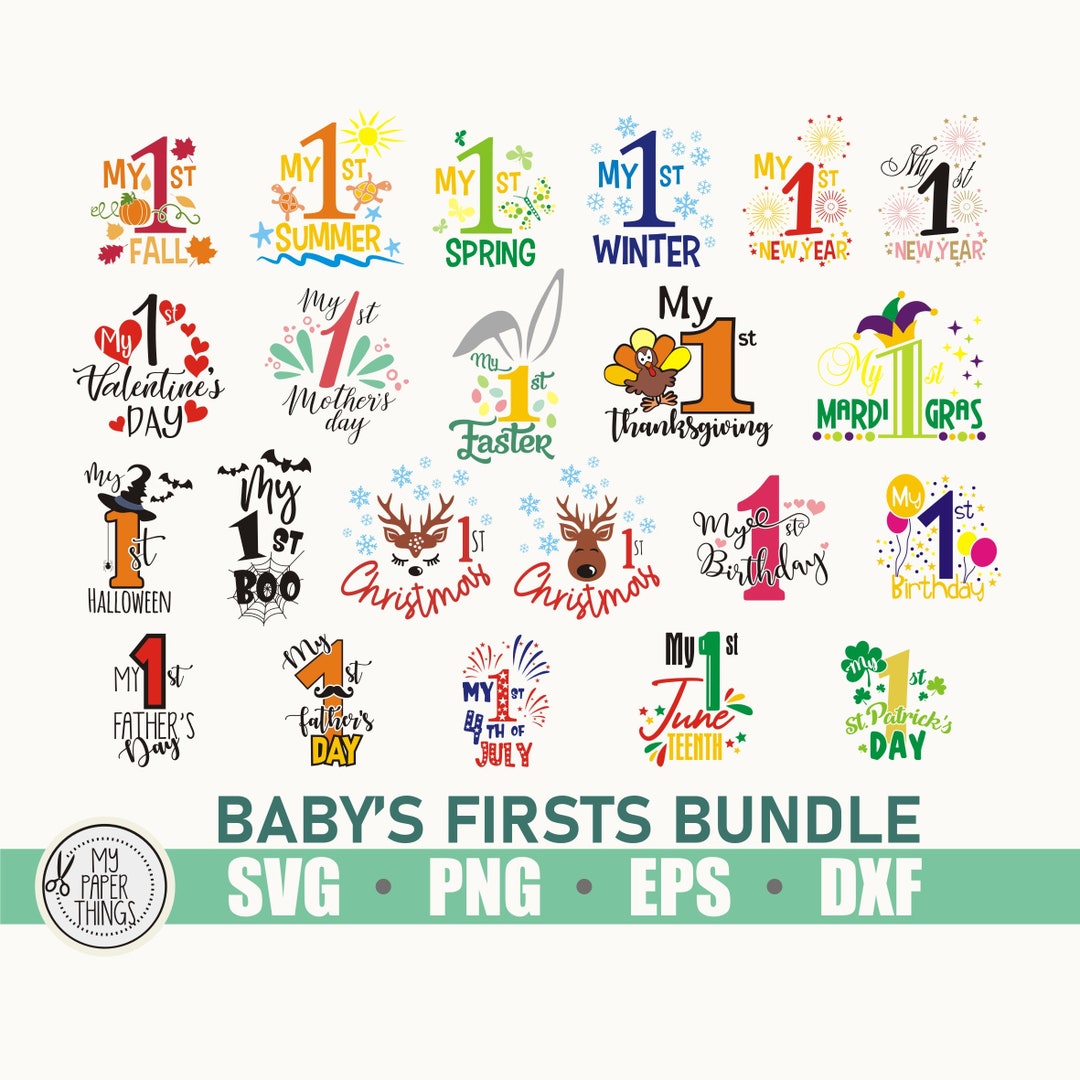 Baby's Firsts SVG, Baby's First Holidays Svg Bundle, Baby Shirt Design ...
