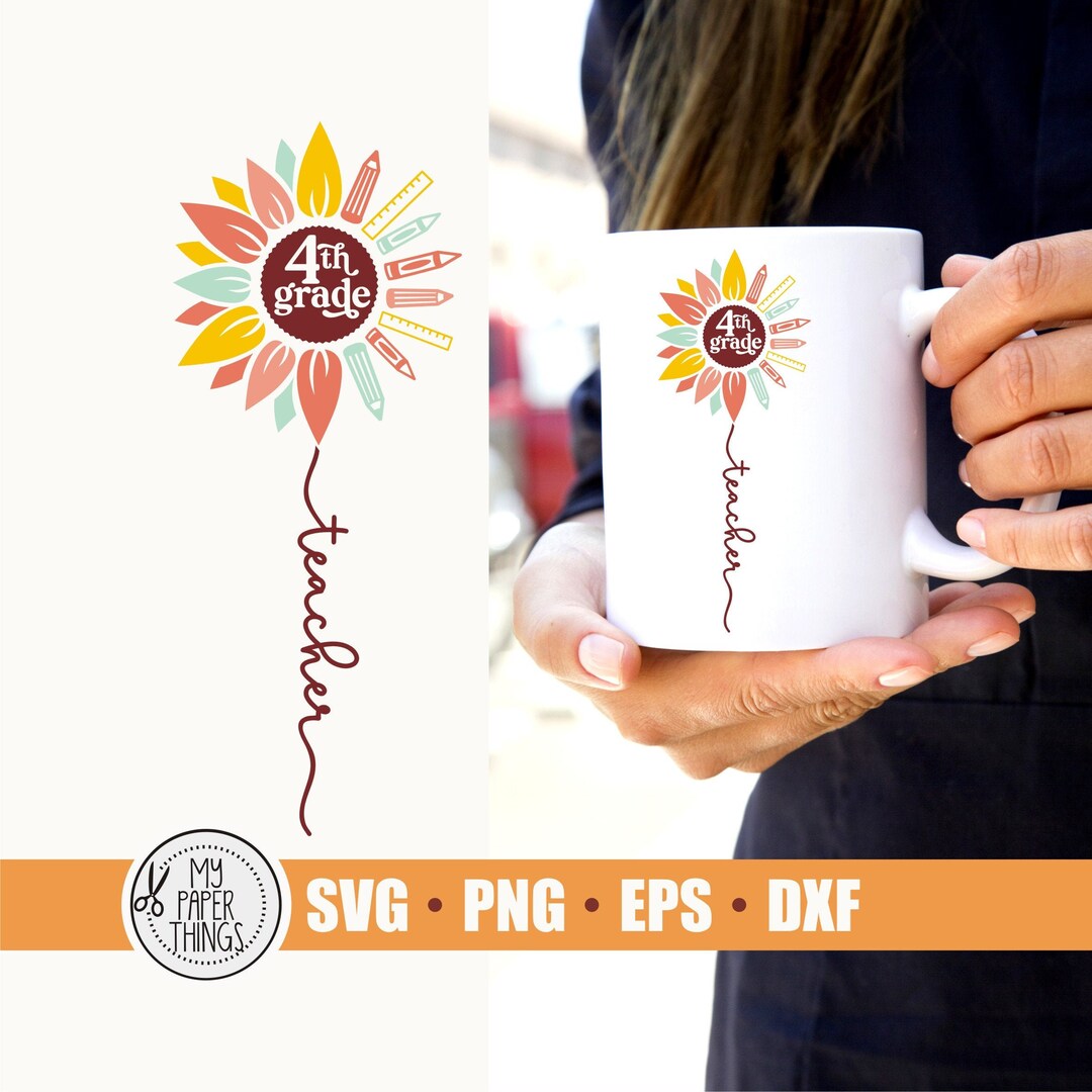 4th Grade Teacher SVG Teacher Shirt SVG Back to School SVG - Etsy