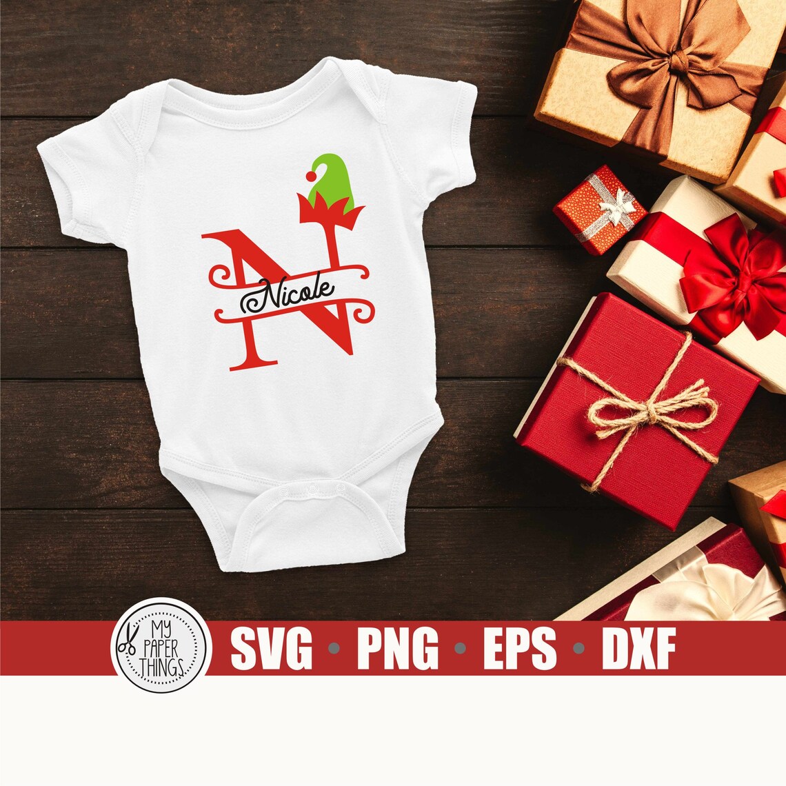 Christmas Split Monogram SVG Alphabet Elf Alphabet SVG Cut | Etsy