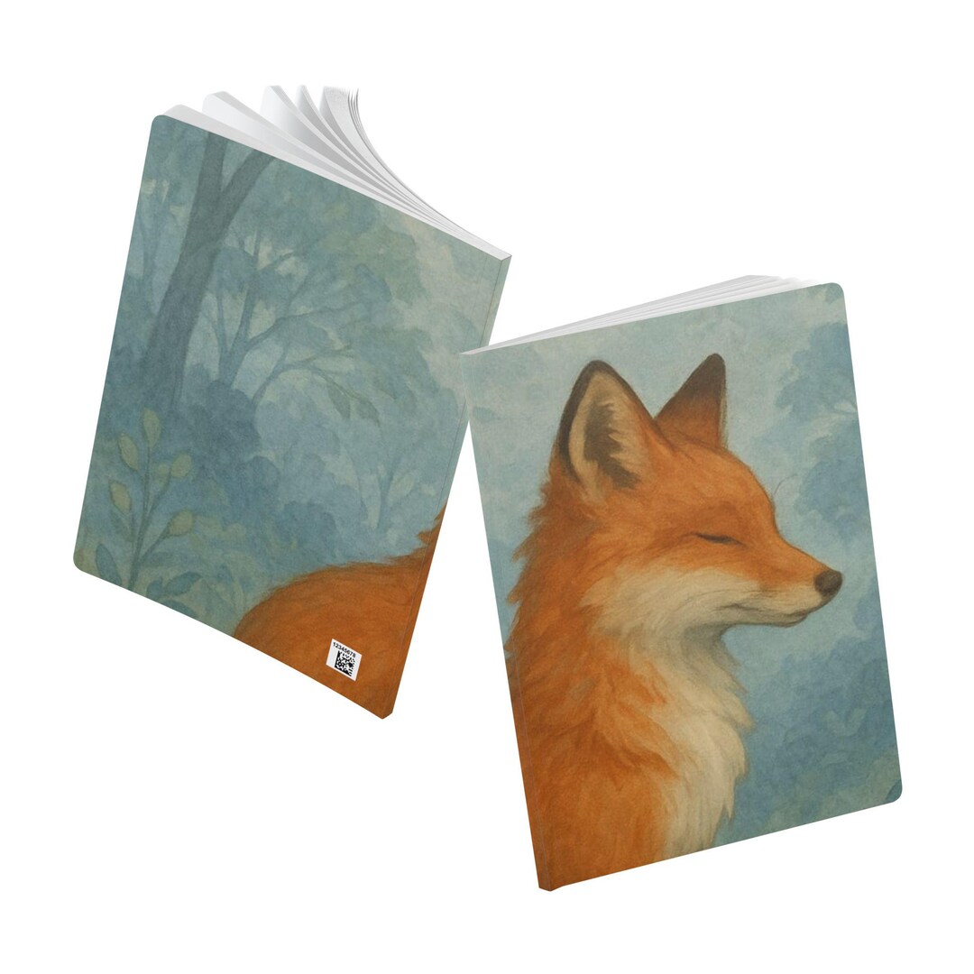 Calm Fox Journal – Woodland Softcover Notepad, Nature Art - Etsy
