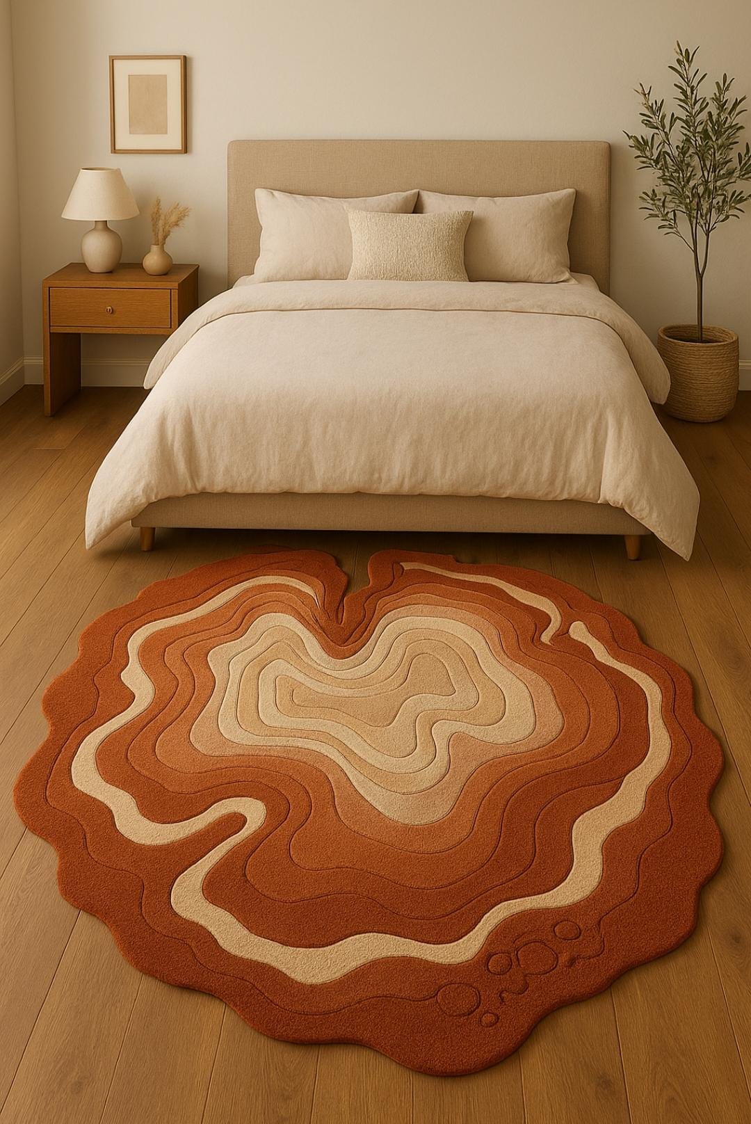 Handmade Topographic Rug – Modern 3D Layered Abstract Carpet in Earth ...