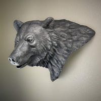 Black Bear Head Wall Decor: Rustic Bronze Finish, Modern Sculpture - Etsy