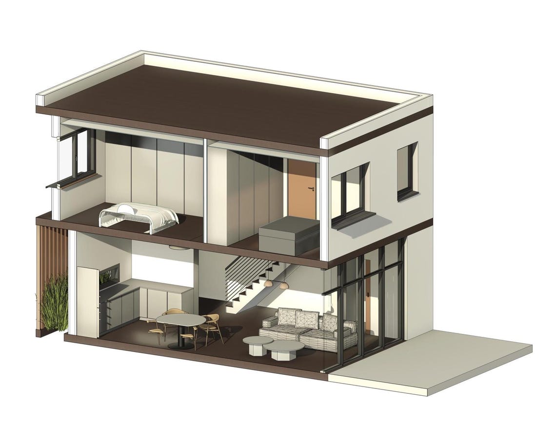 REVIT 3D House Model - Etsy