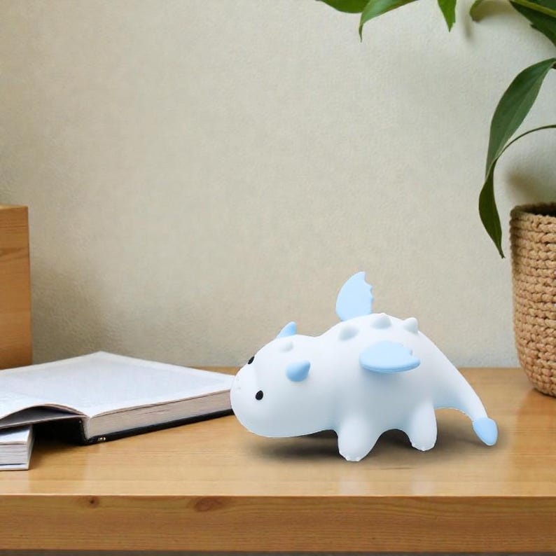 Baby Dragon Night Light Silicone Color Changing Dimmable Kids Room Lamp ...