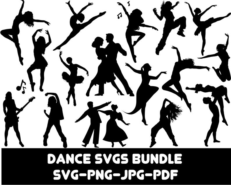 Dance SVG Bundle, Dance PNG Bundle, Dance Clipart, Dancing SVG Cut ...
