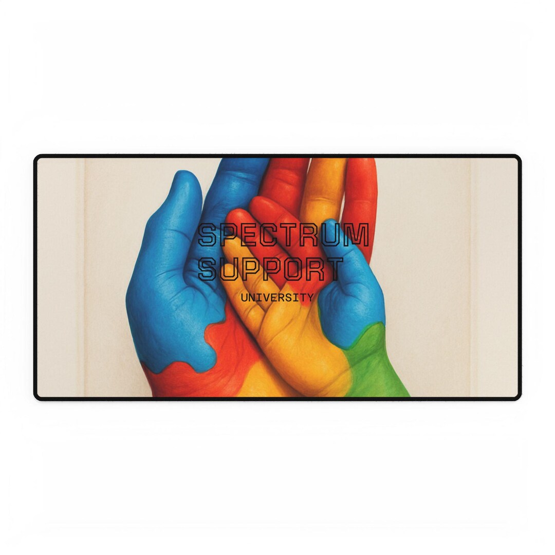 Colorful Spectrum Support Desk Mat - Creative Workspace Decor, Gamer ...