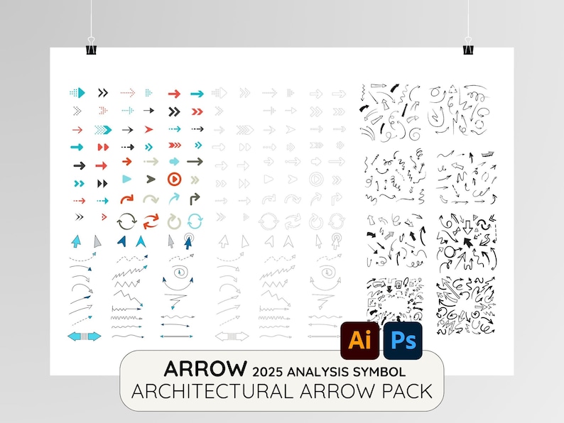 Architectural Arrow Symbol | Site Analysis Diagram (AI, PSD) - Etsy