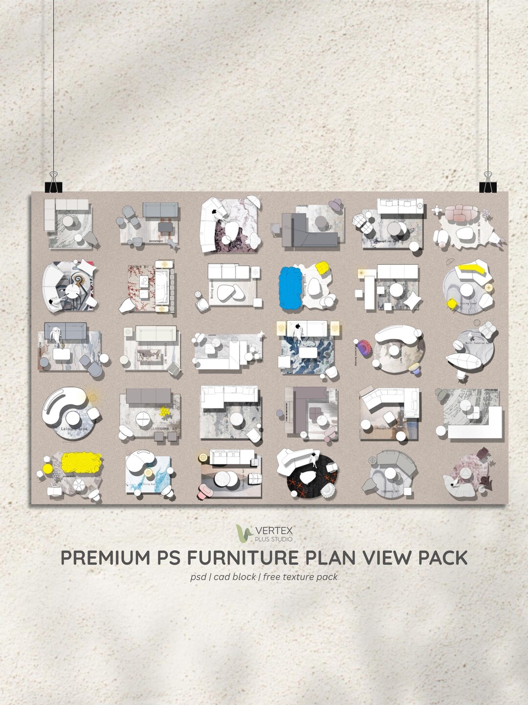 Furniture Plan View Pack | Interior Design Assets (digital Download) - Etsy