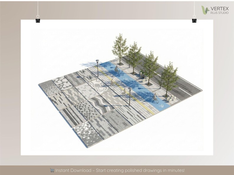 Sketchup Sidewalk Model Collection | Urban Design 3D Assets (1.2 GB) - Etsy