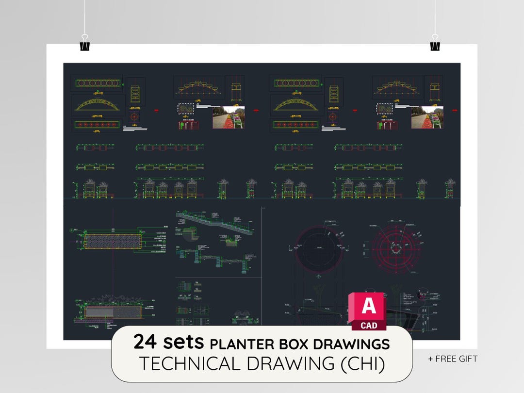 Planter Box Technical Drawings | Autocad DWG (digital Download) - Etsy