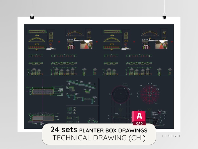 Planter Box Technical Drawings | Autocad DWG (digital Download) - Etsy
