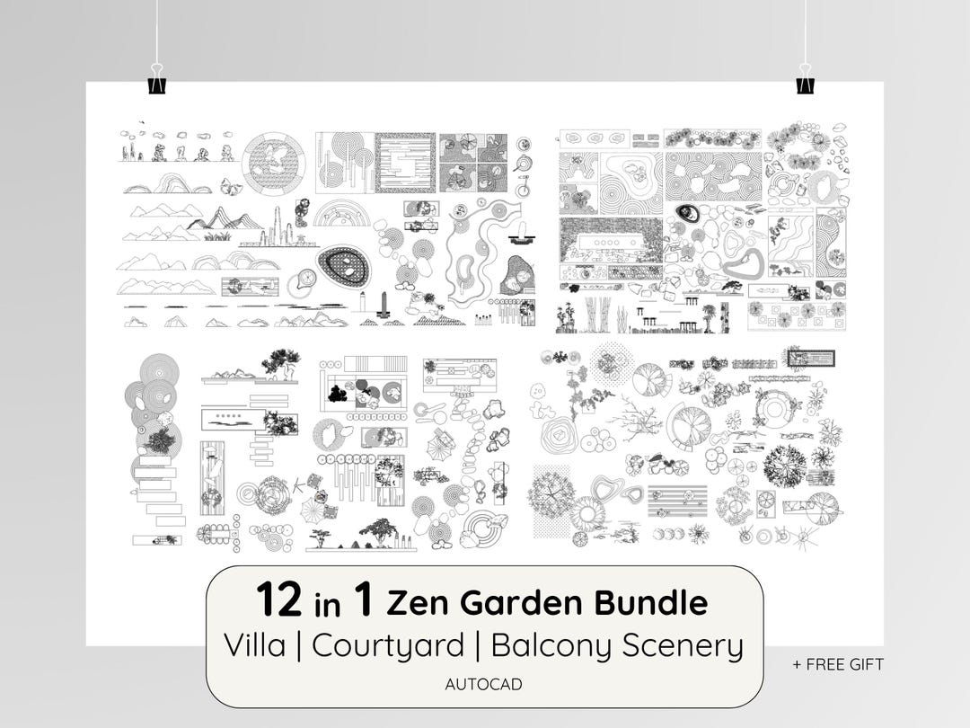 Garden CAD Blocks Bundle | Villa Landscaping & Courtyard Design | DWG ...