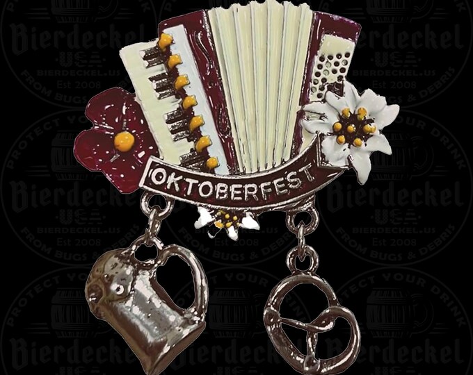 Oktoberfest Enamel Hat Pin – Accordion, Beer Stein & Pretzel Charms ...