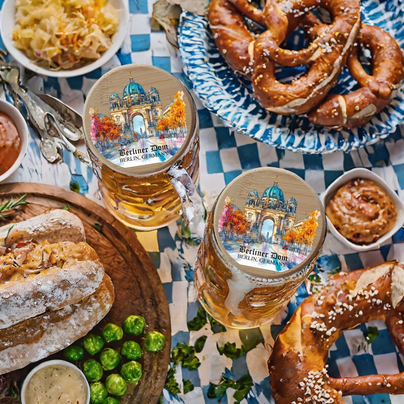 Beer Drink Mug Glass Lid Cover Bierdeckel® Can Drink Cup Germany Themed ...