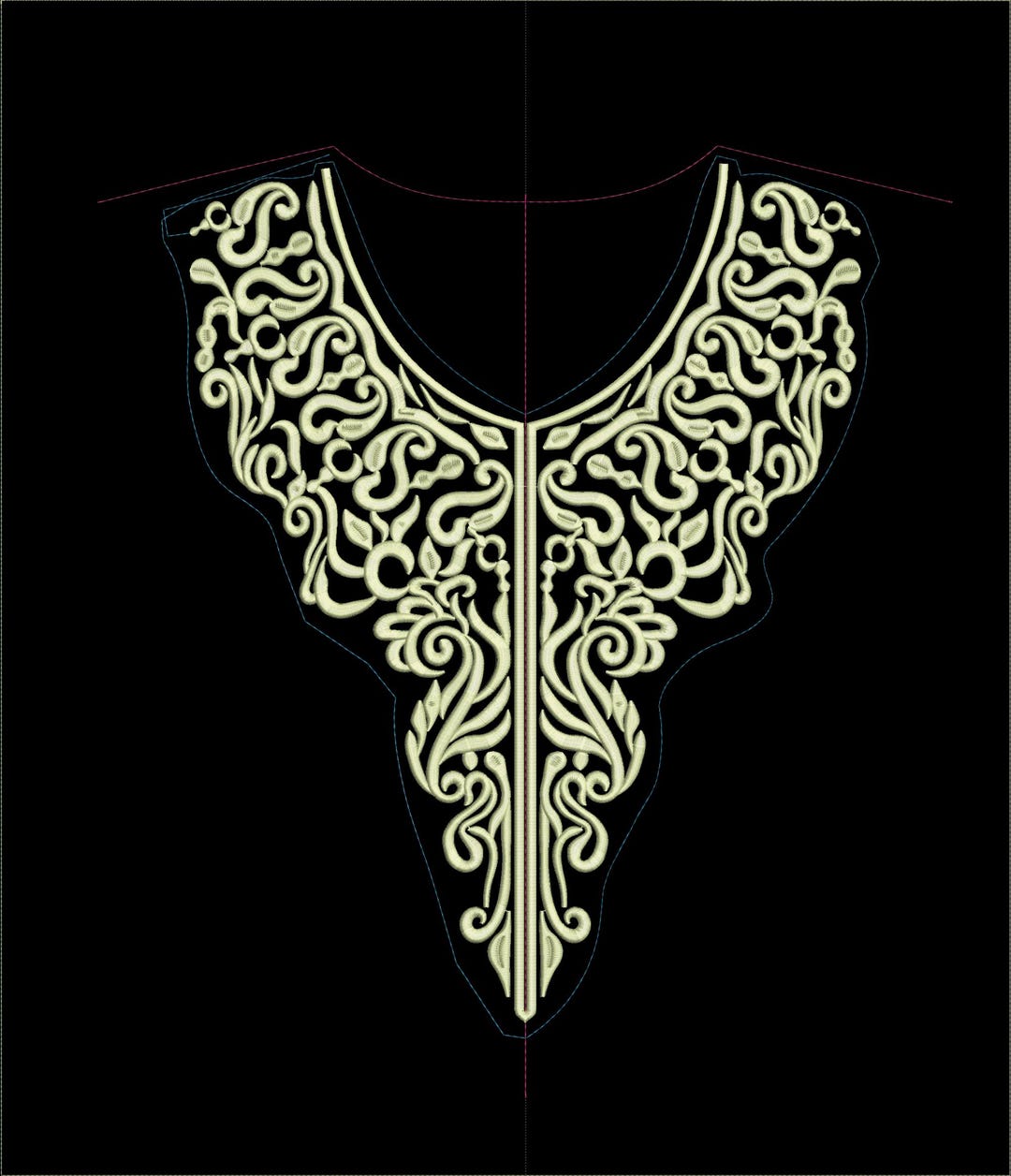 Design De Broderie Caftan Gandoura, Modèle Machine Avec Détails ...
