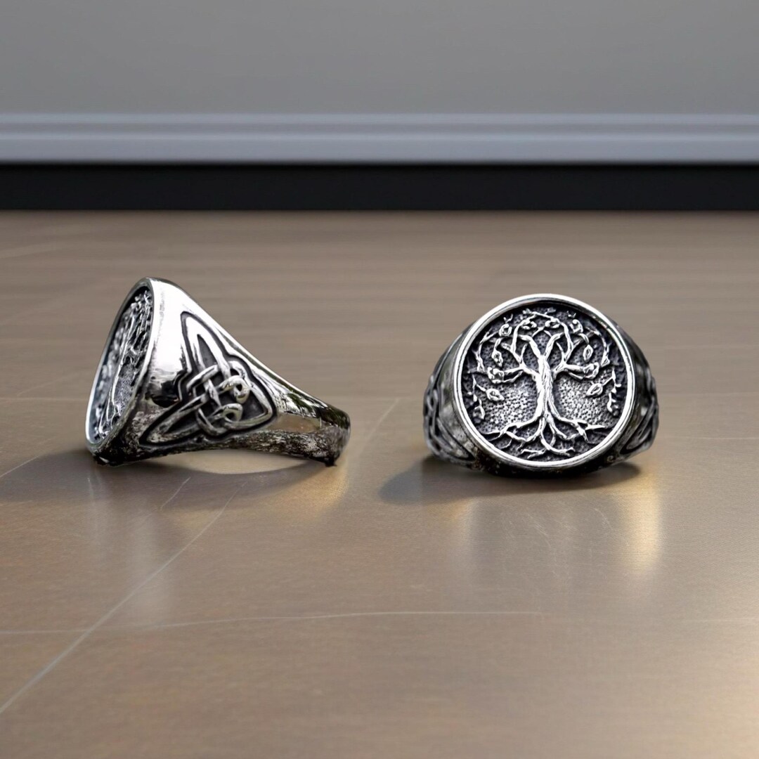 Tree of Life Ring Silver for Men | Symbolic Nature Ring | Spiritual ...