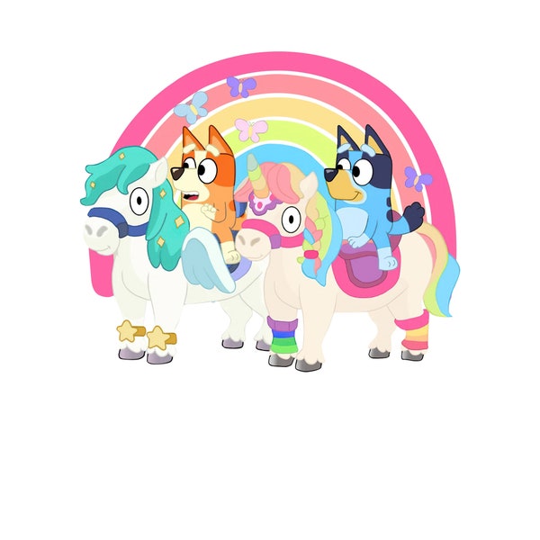 Bluey Rainbow Clipart - Etsy