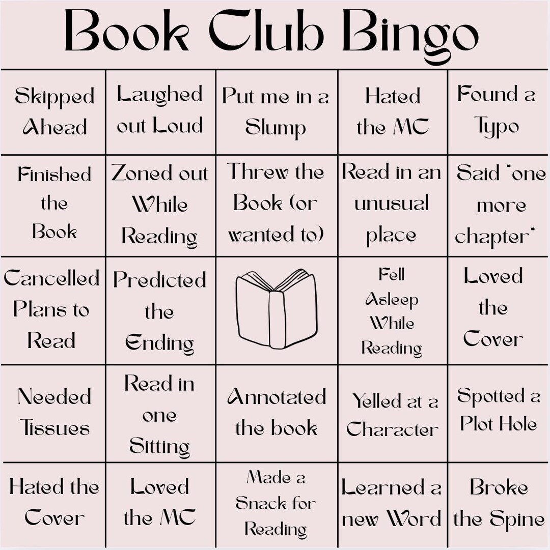 Book Club Bingo - Etsy