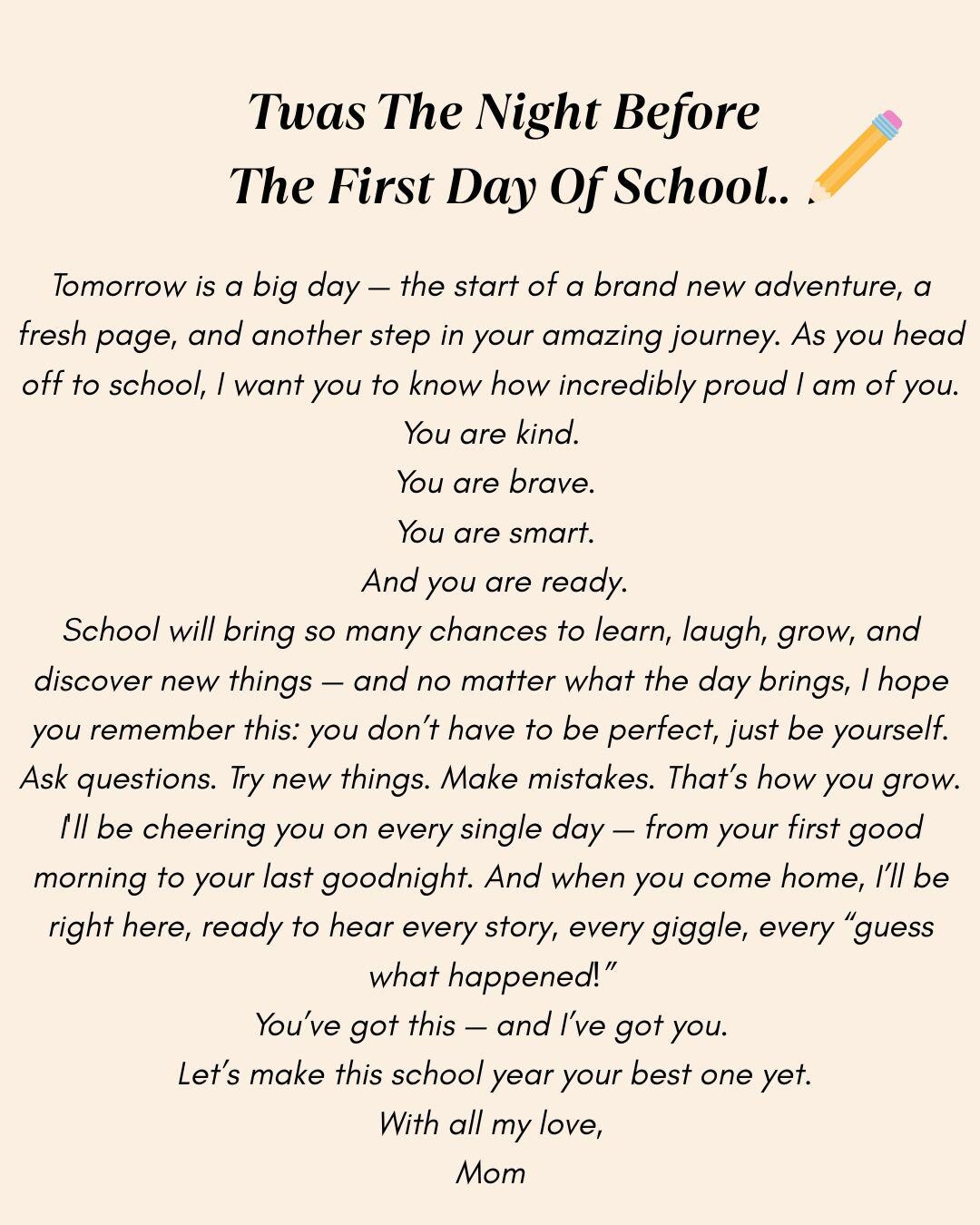 Back to School Letter for Kids | Printable Digital Download - Etsy
