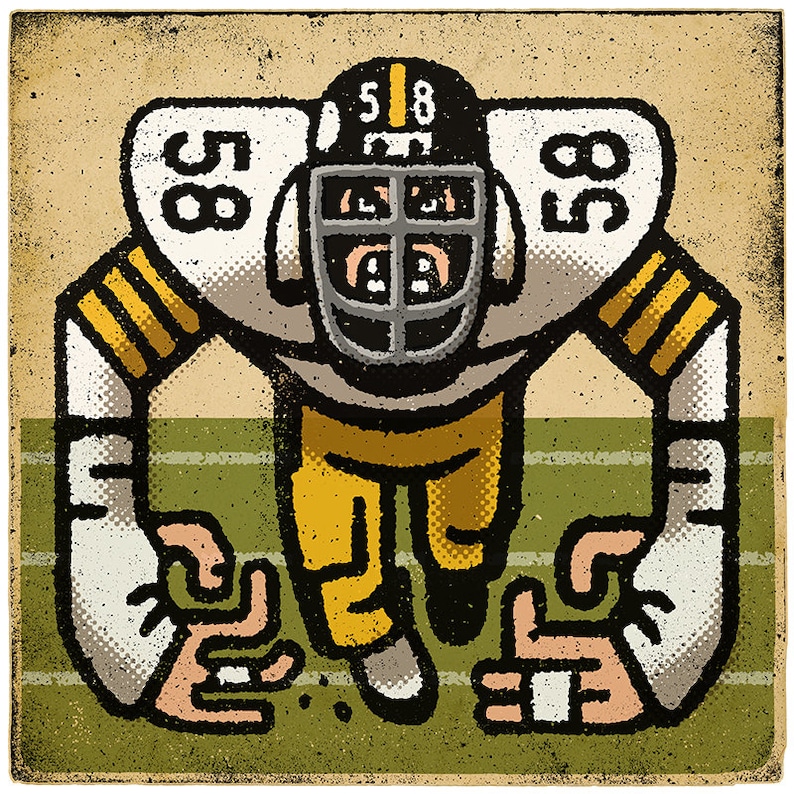 Jack Lambert Portrait - Etsy