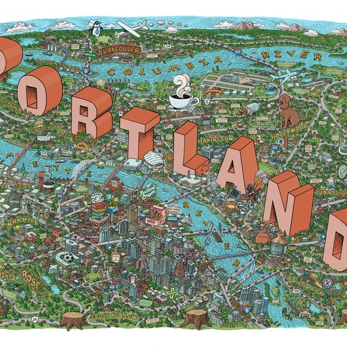 Portland Oregon Heart Sign Heart Map Sign Portland OR Sign - Etsy