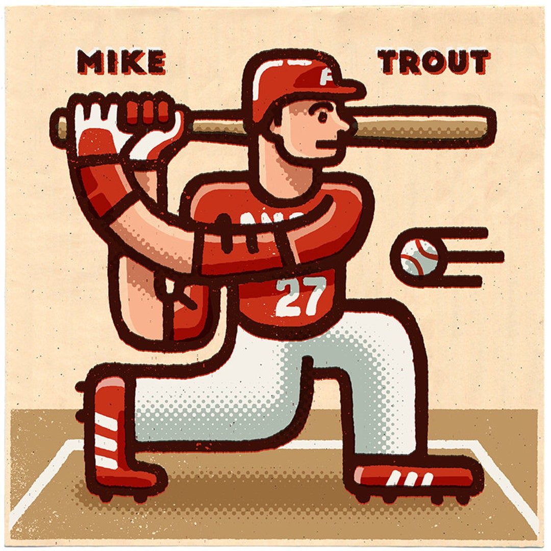 Mike Trout Portrait - Etsy