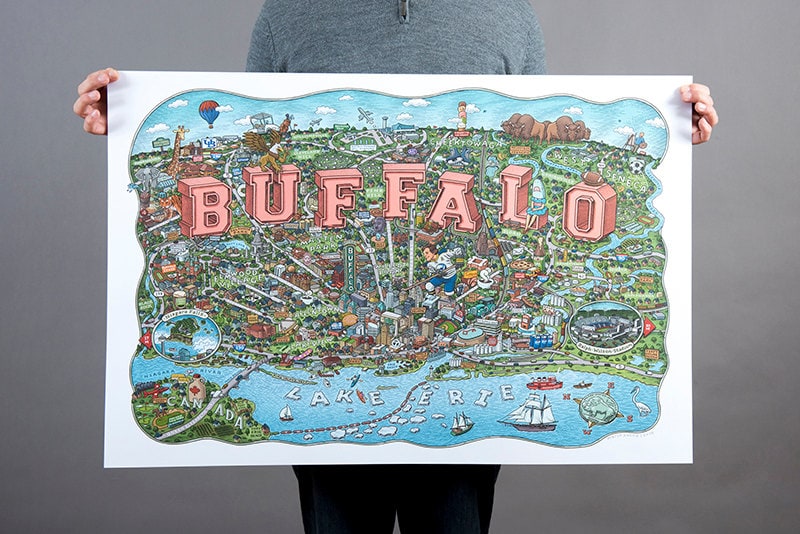Buffalo Map | Etsy