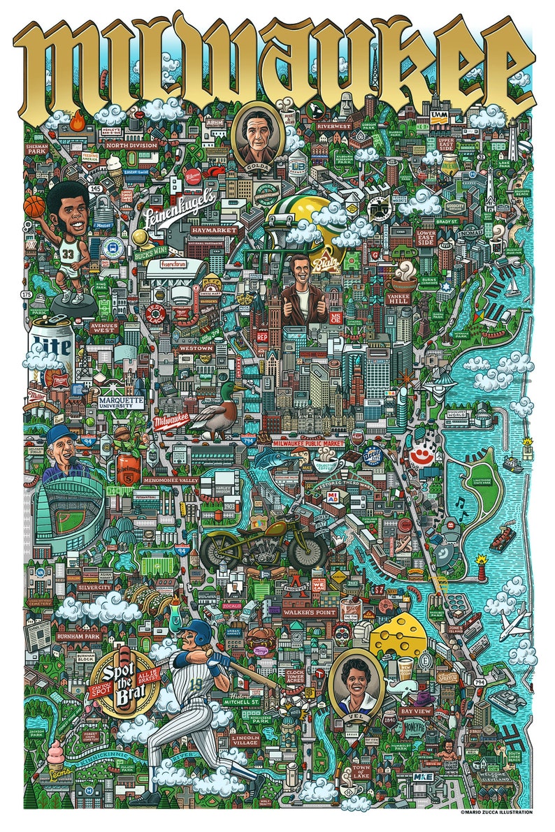 Milwaukee Map - Etsy