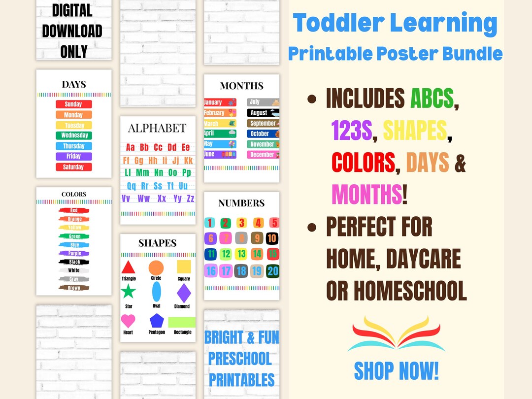 School-ready Toddler Bundle – Vibrant Abcs, 123s, Colors and More - Etsy