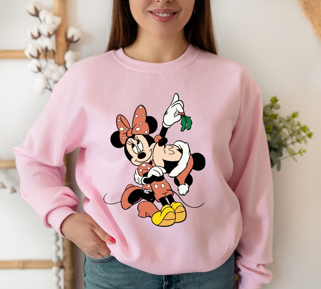 Mickey and Minnie Mistletoe Kiss Sweatshirt, Disney Christmas Couple ...